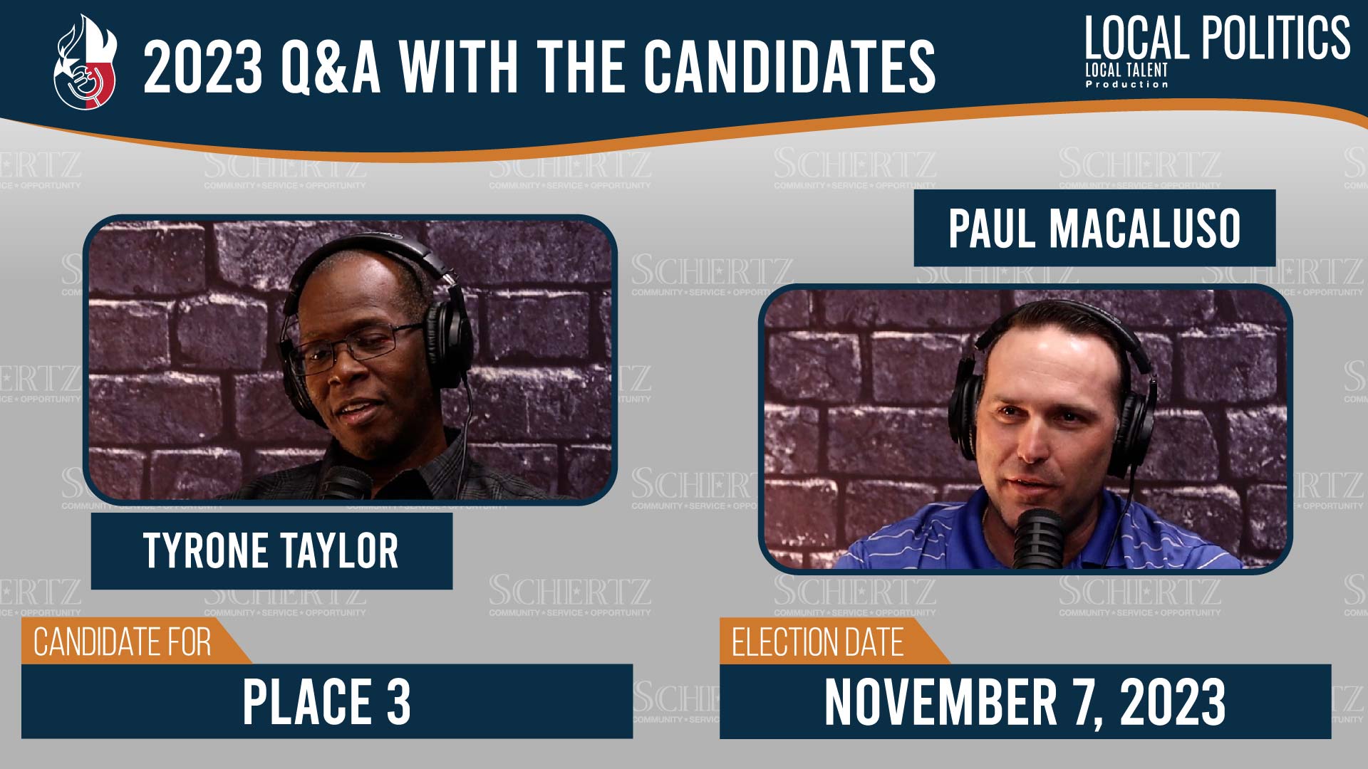 2023 Schertz Q&A Place 3 | PAUL MACALUSO and TYRONE TAYLOR - Local Talent